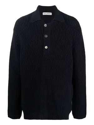 Our Legacy Ribbed-knit Jumper - Blue