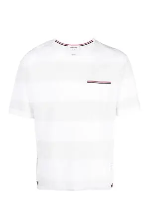 Thom Browne Rwb Pocket Striped T-shirt - Grey