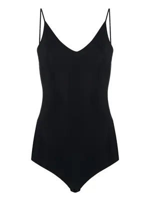 JIL SANDER V-neck Stretch Bodysuit - Black