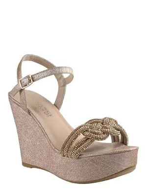 TOUCH UPS Touch Ups Gemini Platform Wedge Sandal Champagne