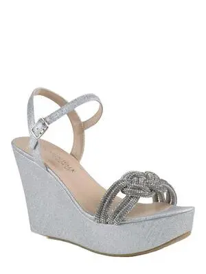 TOUCH UPS Touch Ups Gemini Platform Wedge Sandal Silver
