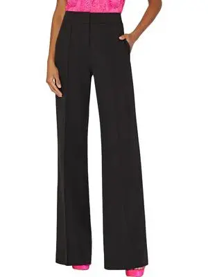MILLY Nash High-waisted Wide Leg Pants - Black