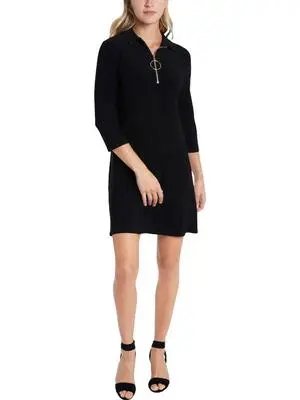 Chaus Chaus Front Zip Mini Dress Black