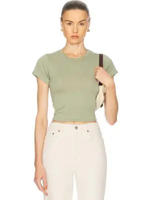 Eterne Eterne Short Sleeve Baby Tee In Taupe Sage