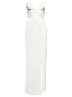 NENSI DOJAKA Bridal Sequined Gown - White