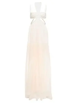 NENSI DOJAKA Bridal Silk Chiffon Gown - White