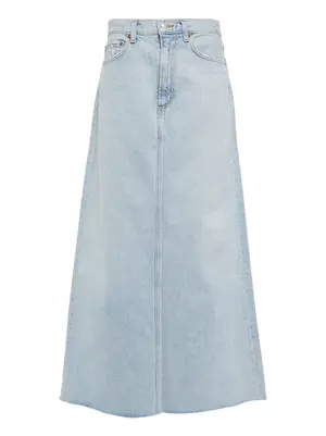 AGOLDE Hilla Denim Maxi Skirt - Blue