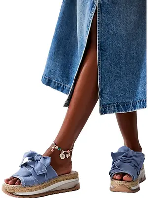 Free People Espadrille Platform Sandals - Denim