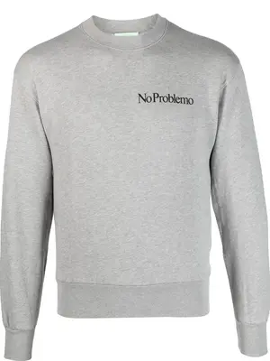 Aries No Problemo Print Sweatshirt - Grey