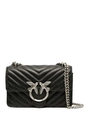 Pinko Lovebird Quilted Shoulder Bag - Black