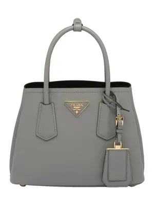 Prada Saffiano Leather Small Tote Bag - Grey