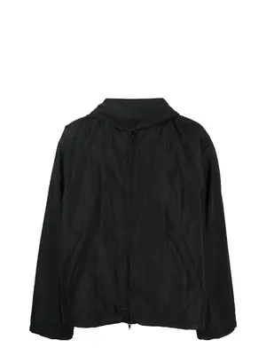 Balenciaga Logo-print Hooded Windbreaker - Black