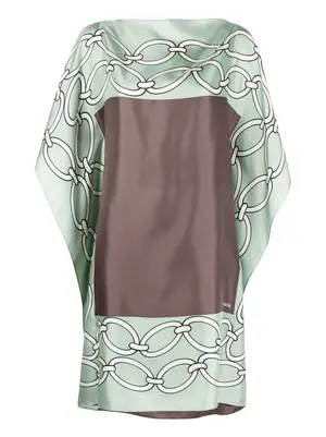 Valentino Garavani Chain 1967 Foulard-print Silk Dress - Green