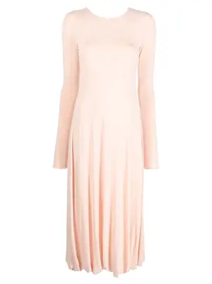JIL SANDER Long-sleeved Flared Dress - Pink