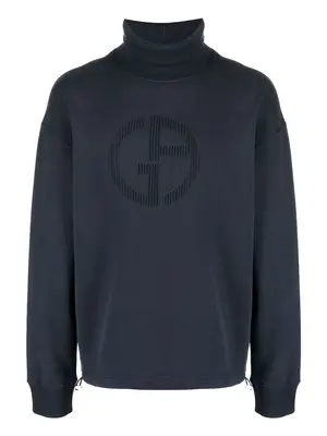 Giorgio Armani Virgin Wool Roll Neck Jumper - Blue