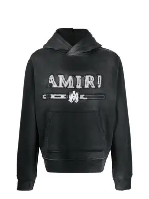 Amiri Faded-effect Logo Hoodie - Black