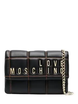 Moschino Quilted Leather Crossbody Bag - Black