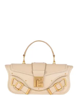 Balmain Blaze Leather Tote - Neutrals