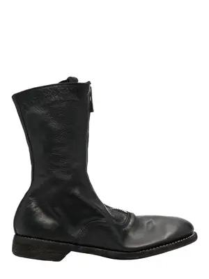 Guidi Round-toe Leather Boots Black