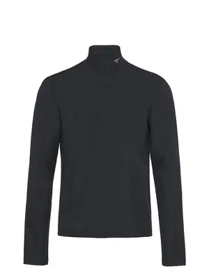 Prada Triangle-logo Roll-neck Top - Black