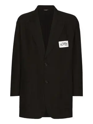 Dolce & Gabbana Logo-patch Silk-cotton Blazer - Black