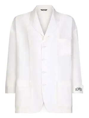 Dolce & Gabbana Linen-silk Single-breasted Blazer - White
