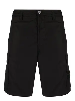 Stone Island Compass-patch Cargo Shorts - Black