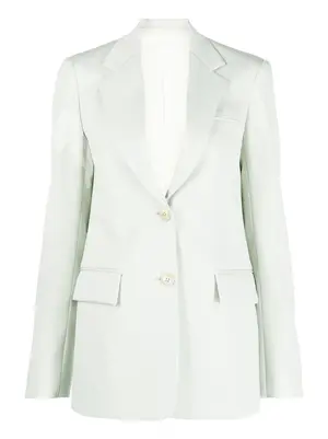 LANVIN Single-breasted Virgin Wool Blazer - Green