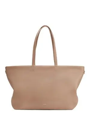Cuyana Leather Zipper Tote Bag - Cappuccino
