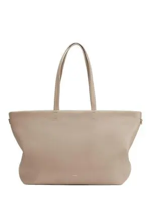 Cuyana Leather Zipper Tote Bag - Stone