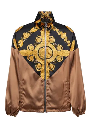 Versace Maschera Baroque Satin Bomber Jacket - Multicoloured