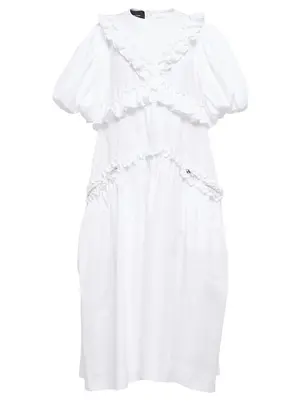 Simone Rocha Cotton Midi Dress - White