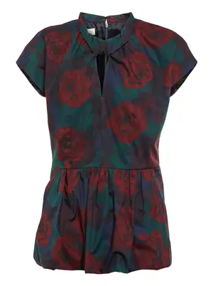 Dries Van Noten Floral Peplum Top - Multicoloured