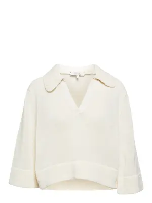 Dorothee Schumacher Sporty Wool-blend Polo Sweater - White
