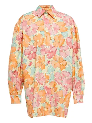 Plan C Floral Cotton Shirt - Multicoloured