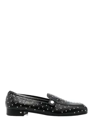 Laurence Dacade Stud-embellished Leather Loafers - Black