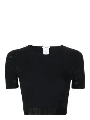 Wolford Semi-sheer Cropped Top - Black