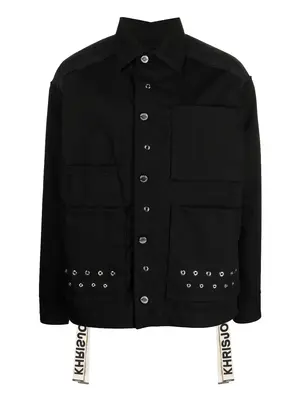 Khrisjoy Eyelet-embellished Military Jacket - Black