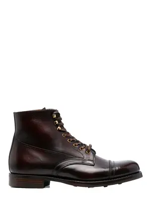 Ralph Lauren Leather Lace-up Ankle Boots - Brown