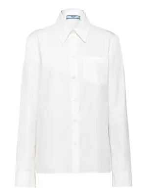 PRADA Prada Logo-Embroidered Poplin Shirt