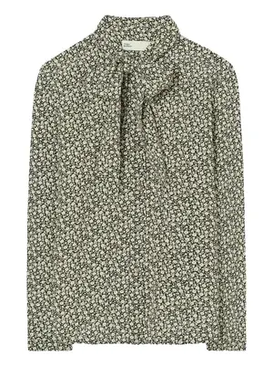 TORY BURCH Tory Burch Ditsy Floral-Print Bow Blouse