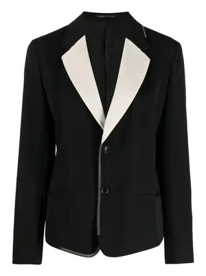 Y’s Single-breasted Wool Blazer - Black