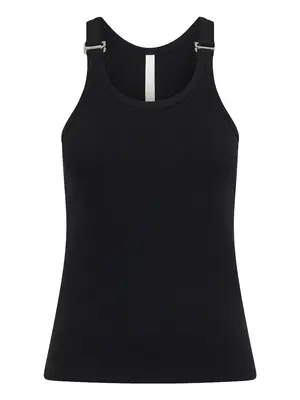 DION LEE E-hoop Ribbed Tank Top - Black