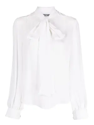MOSCHINO Moschino Pussy-Bow Silk Blouse
