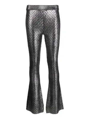 Rabanne High-waisted Flared Trousers - Silver