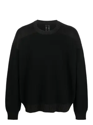 Y3 Ribbed-knit Panelled Jumper - Black