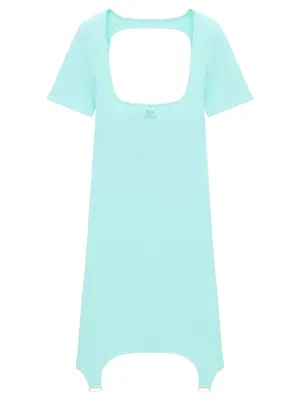 COURREGES Square-neck Mini Dress - Blue