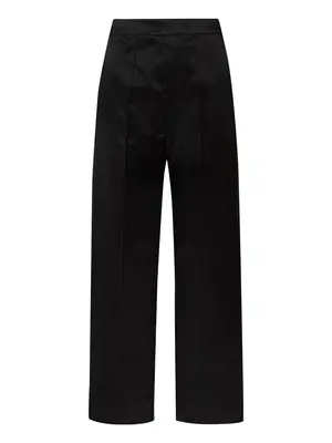 Kwaidan Editions Duchesse-satin Straight-leg Trousers - Black