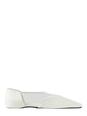TOTEME The T-strap Faille Point-toe Flats - Ivory
