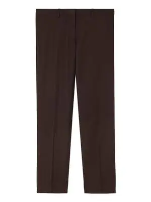 Burberry Wool Tailored High-rise Trousers - Carbon Brown